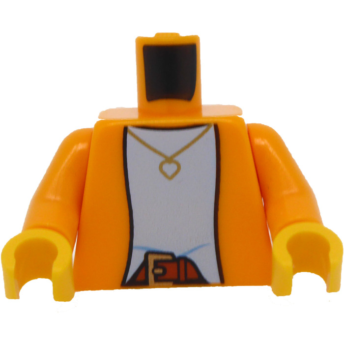 LEGO Girl in Bright Light Orange Jacket Minifig Torso (973 / 76382 ...