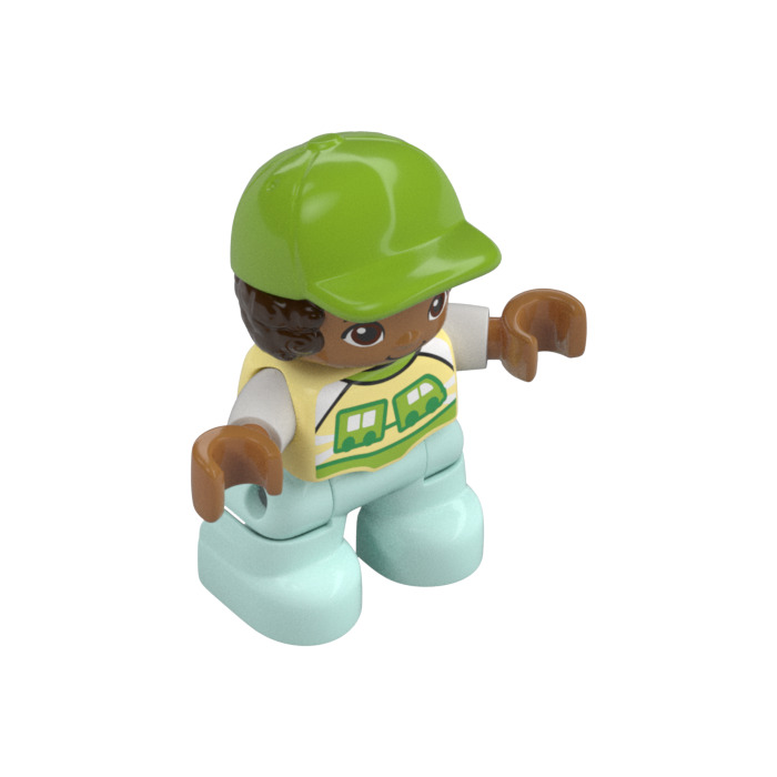 LEGO Girl with Bright Light Yellow Top with Train Duplo Figure | Brick ...