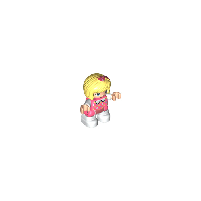 LEGO Girl with Coral Top with Polka Dots and Bright Light Yellow Hair ...