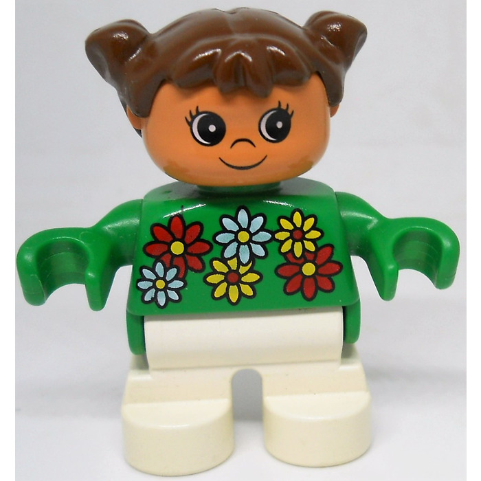 LEGO Girl with Green Top with Flowers Duplo Figure | Brick Owl