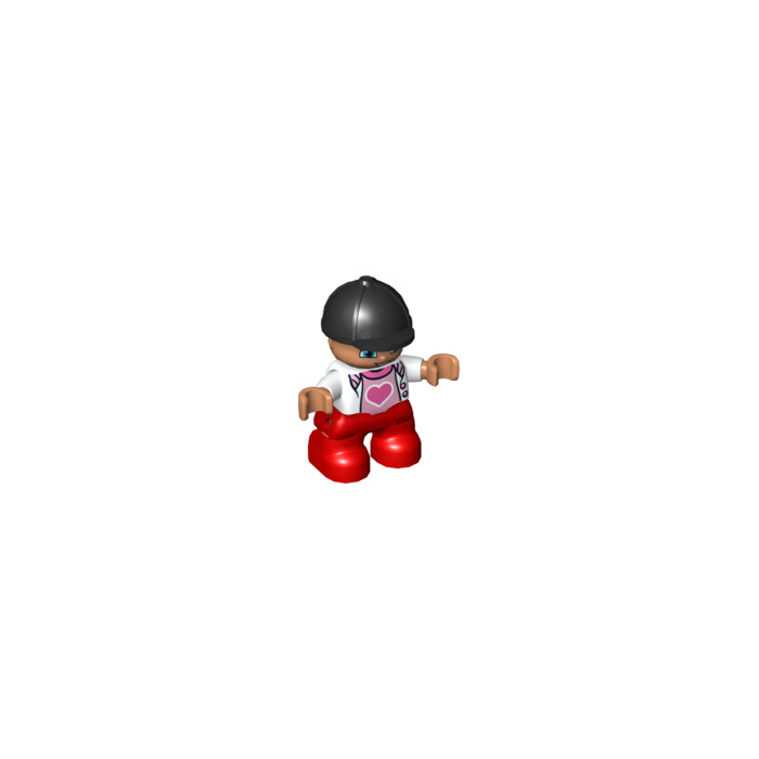 LEGO Girl with Heart Top and Riding Helmet Duplo Figure | Brick Owl ...
