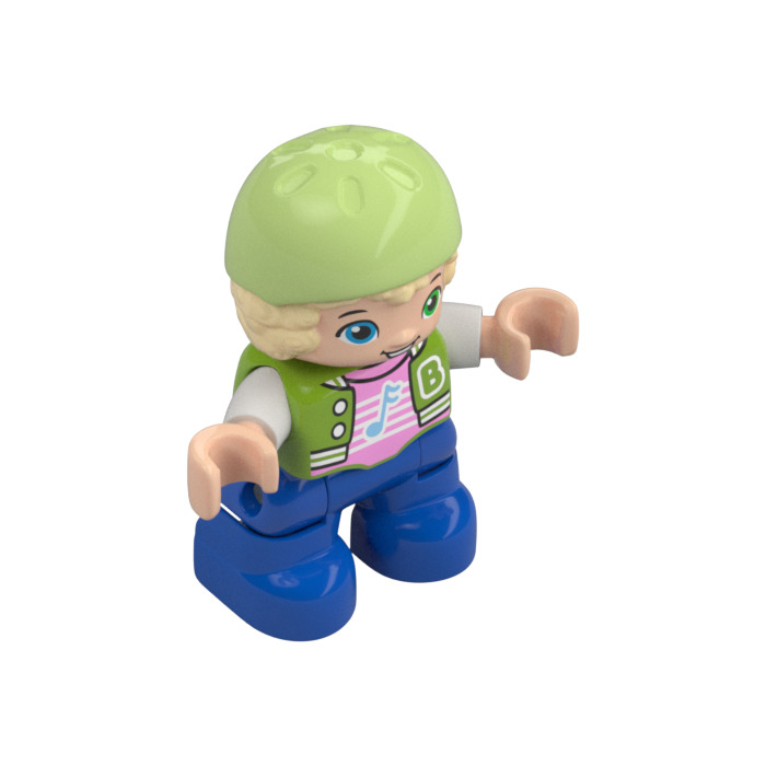 LEGO Girl with Lime Jacket and Yellowish Green Helmet Duplo Figure ...
