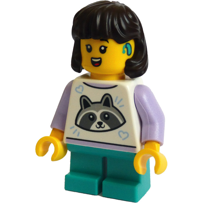 LEGO Girl with Raccoon Shirt Minifigure | Brick Owl - LEGO Marketplace