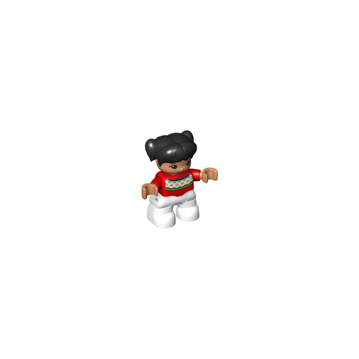 LEGO Girl with Red Jumper with Diamonds Duplo Figure | Brick Owl