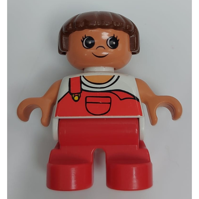 LEGO Girl with Red Overalls with One Strap Duplo Figure | Brick Owl