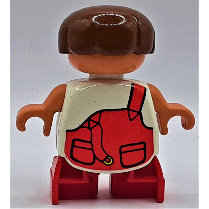 LEGO Girl with Red Overalls with One Strap Duplo Figure | Brick Owl