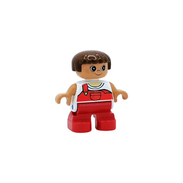 LEGO Girl with Red Overalls with One Strap Duplo Figure | Brick Owl