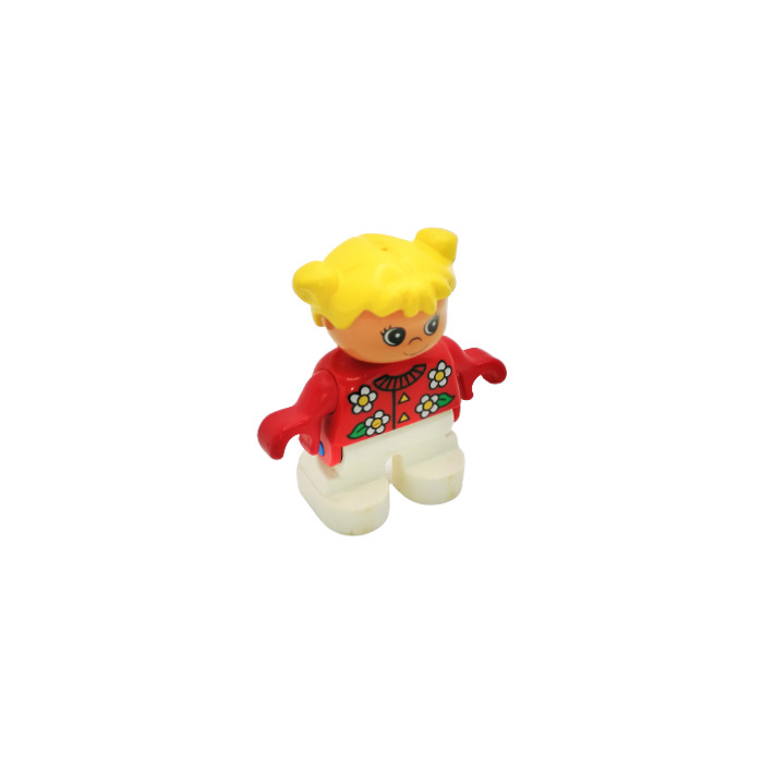 LEGO Girl with Red Top with Flowers and Yellow Hair Duplo Figure ...