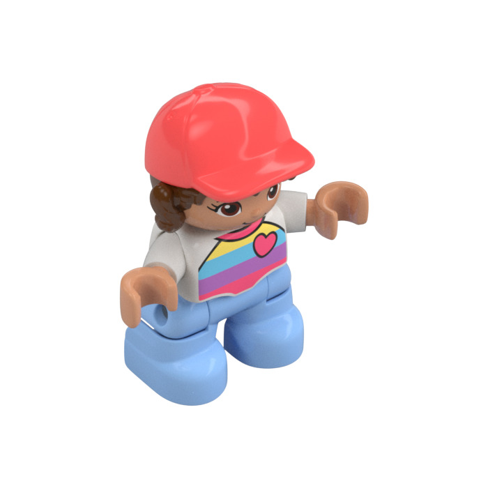 LEGO Girl with White Top with Stripes and Heart with Coral Cap Duplo ...