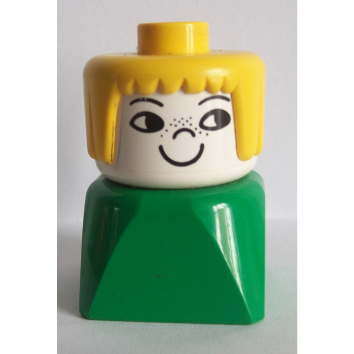 LEGO Girl with Yellow Hair on Green Base Duplo Figure | Brick Owl ...