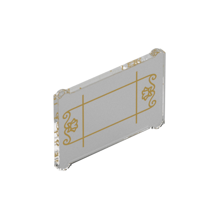 LEGO Glass for Window 1 x 3 x 2 with Gold Lines and Flowers (7757 ...