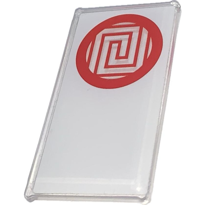 LEGO Glass for Window 1 x 4 x 6 with Red Circle and Geometric Frame on ...