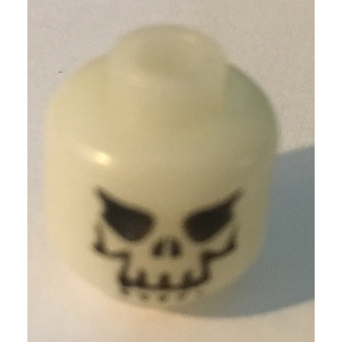 LEGO Glow in the Dark Transparent White Minifig Head with Evil Skeleton ...