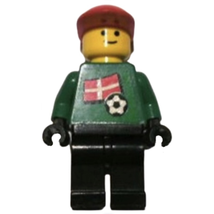 LEGO Goalkeeper with Danish Flag on Front and White Number (1,18,22) on ...