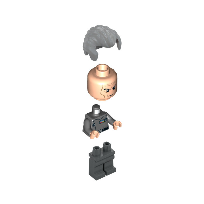 LEGO Grand Moff Tarkin with Gray Uniform and Black Eyebrows Minifigure ...