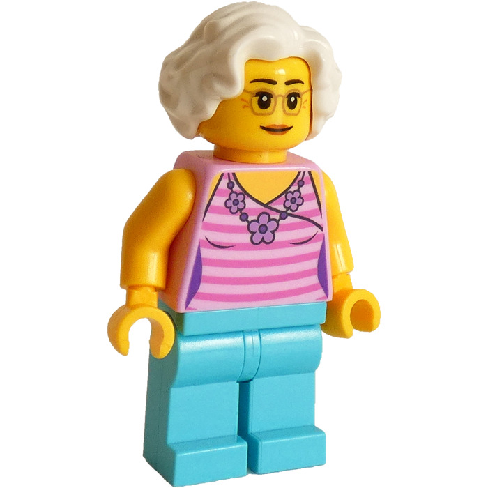 LEGO Grandmother with Pink Striped Top Minifigure | Brick Owl