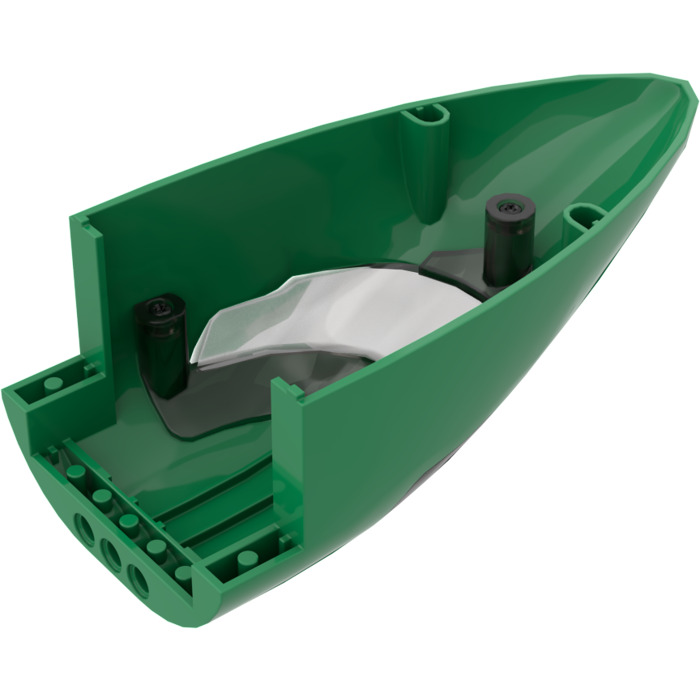 LEGO Green Airplane Cockpit 8 x 16 x 5 with Transparent Black Glass ...