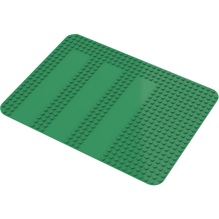 LEGO Green Baseplate 24 x 32 with Rounded Corners with 3 Driveways ...