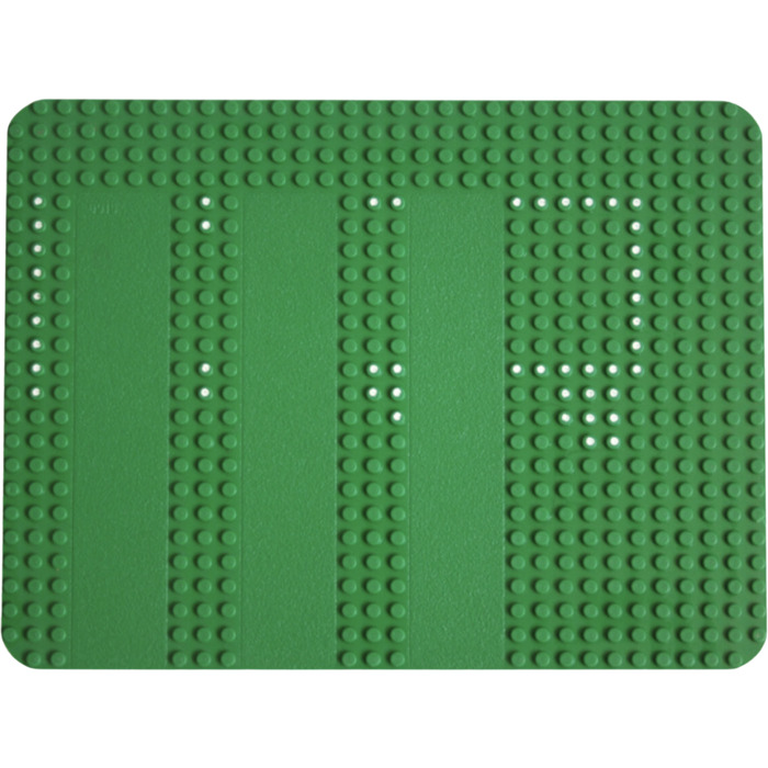 LEGO Green Baseplate 24 x 32 with Rounded Corners with 3 Driveways with ...