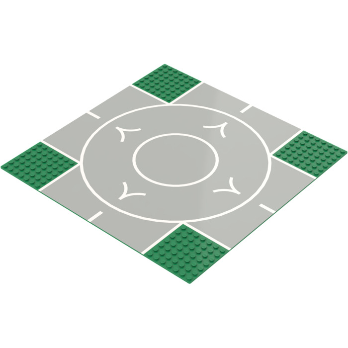 LEGO Green Baseplate 32 x 32 with Runway Crossroads (7-Stud) with Wide ...