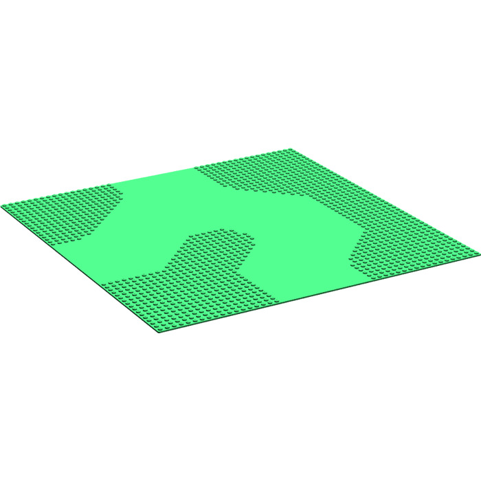 LEGO Green Baseplate 50 x 50 with Road and 3-way Curve | Brick Owl ...