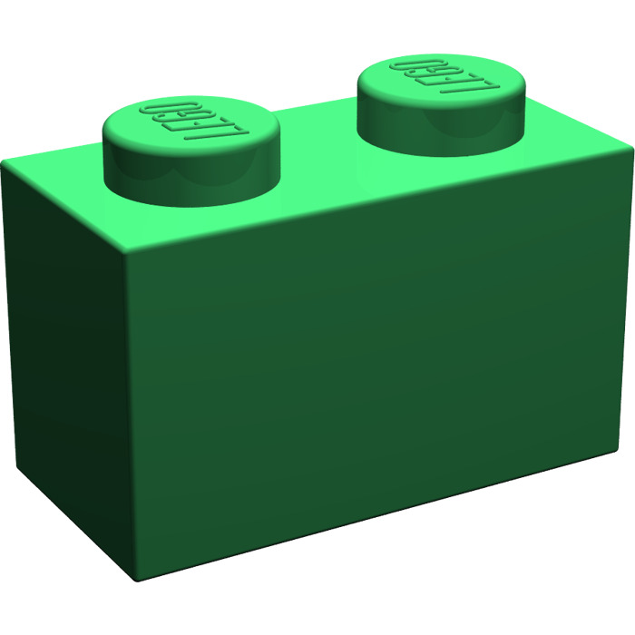 LEGO Green Brick 1 x 2 with Bottom Tube (3004 / 93792) | Brick Owl ...