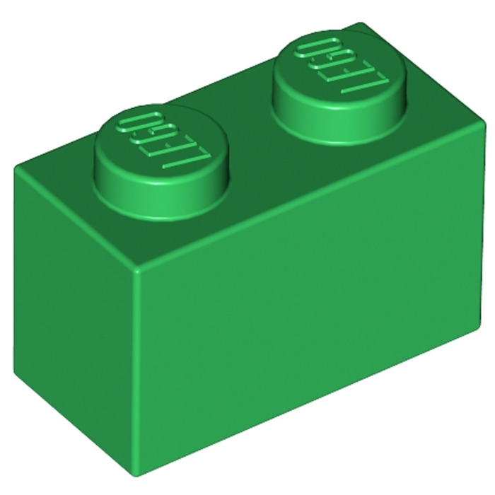 LEGO Green Brick 1 x 2 with Bottom Tube (3004 / 93792) | Brick Owl ...