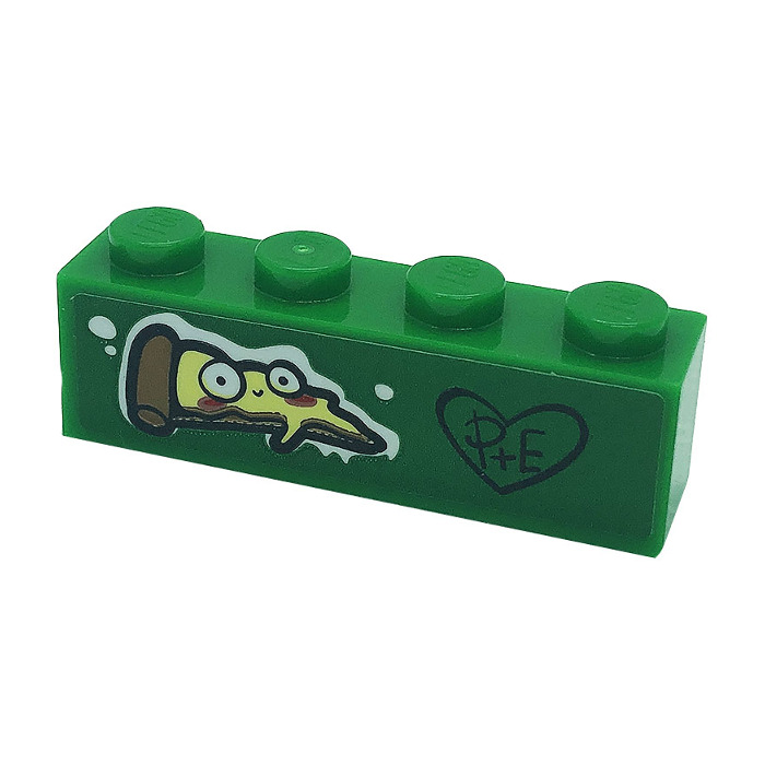 LEGO Brick 1 x 4 with Pizza Graffiti Sticker (3010) | Brick Owl - LEGO ...