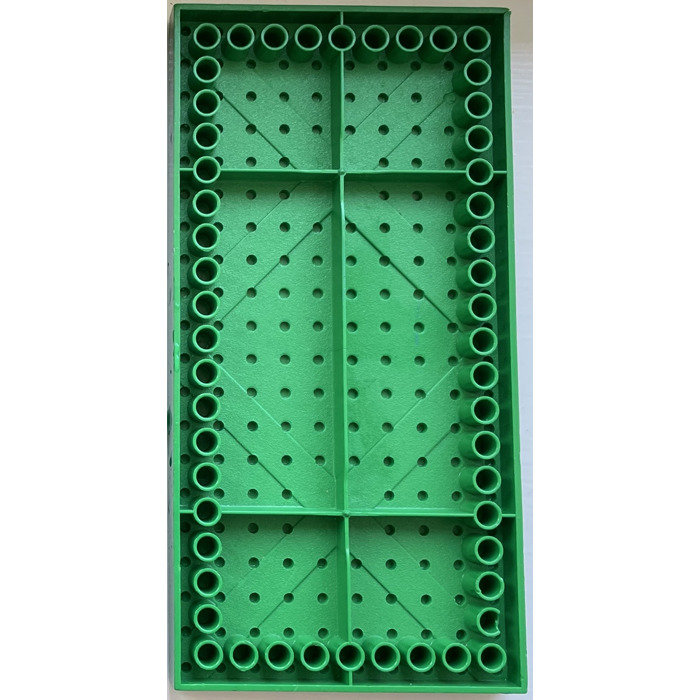 LEGO Green Brick 10 x 20 with Bottom Tubes around Edge and Dual Cross ...