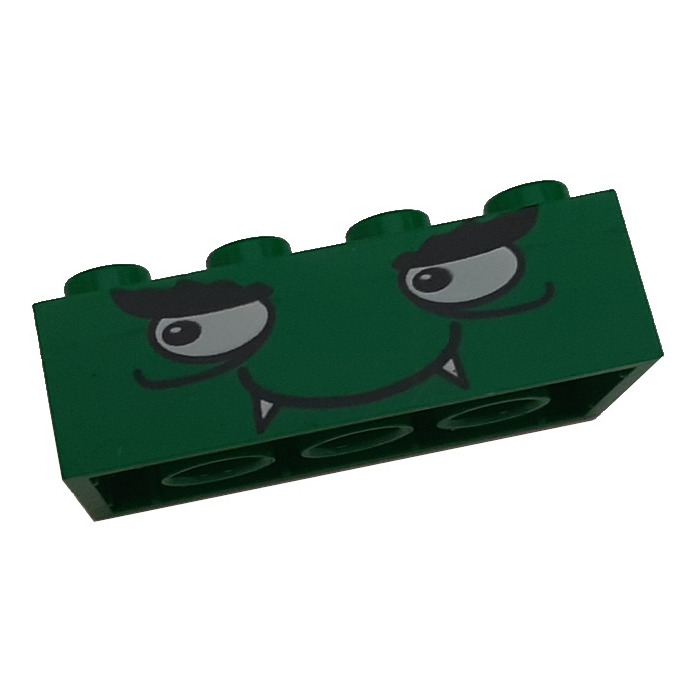 LEGO Green Brick 2 x 4 with Scary Smiling Face (3001) | Brick Owl ...
