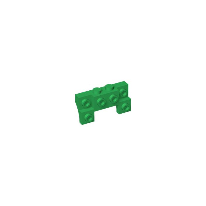 LEGO Verde Ladrillo 2 x 4 x 0.7 con Frente Tachuelas y arcos laterales ...