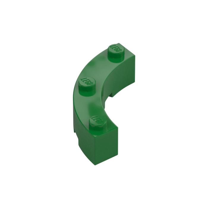LEGO Green Brick 4 x 4 Round Corner (Wide with 3 Studs) (48092 / 72140 ...