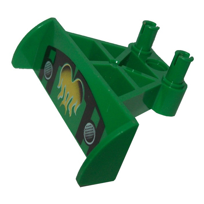 LEGO Green Car Spoiler 3 x 4 x 6 with Flame (30626 / 40589) | Brick Owl ...