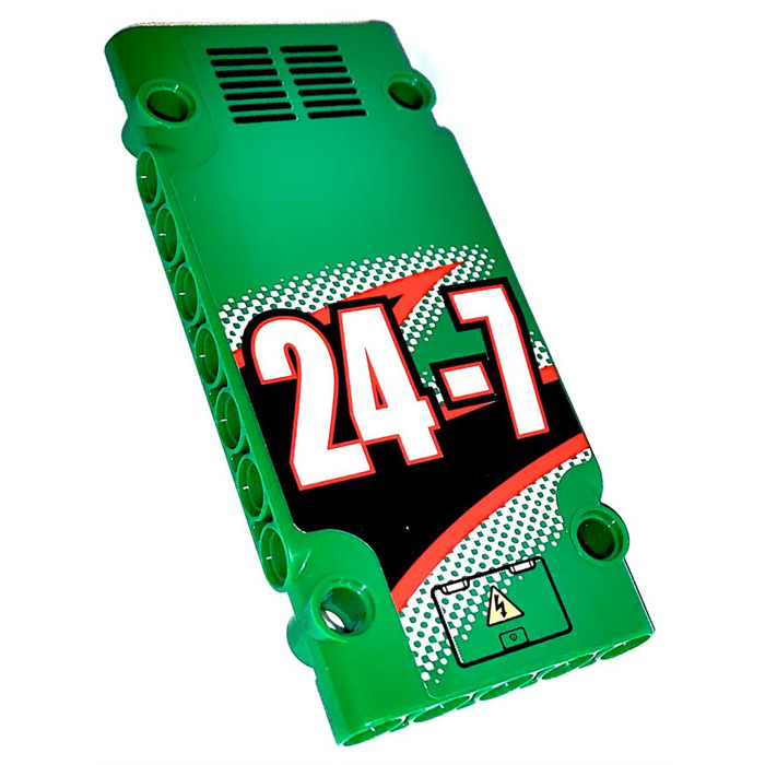 LEGO Green Flat Panel 5 x 11 with 24-7 (left) Sticker (64782) | Brick ...
