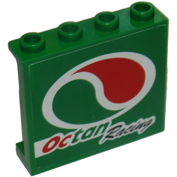LEGO Panel 1 x 4 x 3 with Octan Racing Logo (Right) Sticker with Side ...