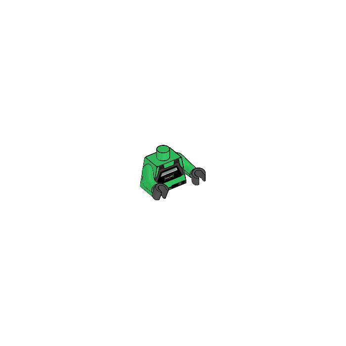LEGO Green Pilot's Jumpsuit Torso with Black Chest Panel (73403 / 76382 ...