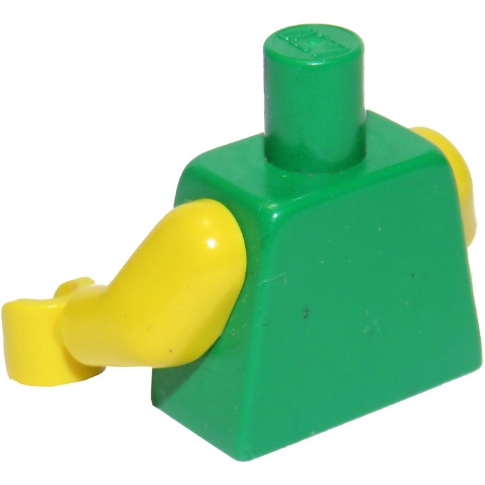 LEGO Green Plain Minifig Torso with Yellow Arms and Hands (73403 / ...