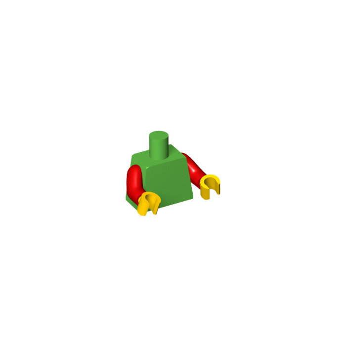 LEGO Green Plain Torso with Red Arms and Yellow Hands (73403 / 88585 ...