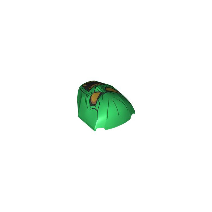 LEGO Green Slope 4 x 5 x 1.3 Curved with Green Goblin Face (4898 / ...