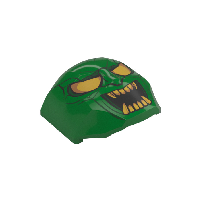 LEGO Green Slope 4 x 5 x 1.3 Curved with Green Goblin Face (4898 / ...