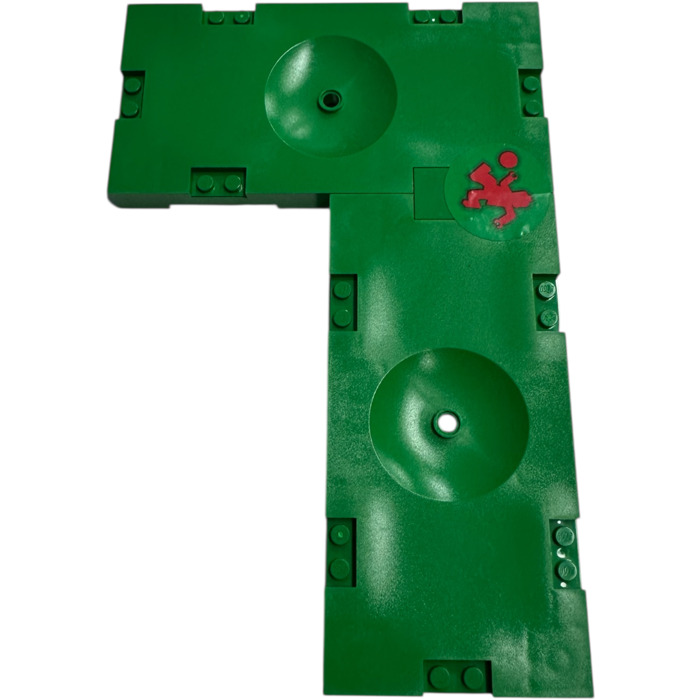 LEGO Green Stickered Assembly with red soccer player minifigure on ...