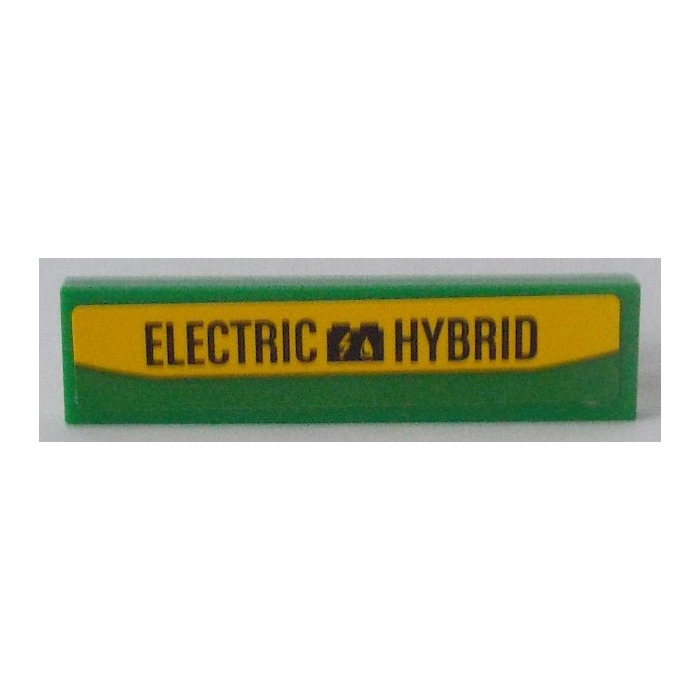 LEGO Green Tile 1 x 4 with 'ELECTRIC HYBRID' Sticker (2431) | Brick Owl ...