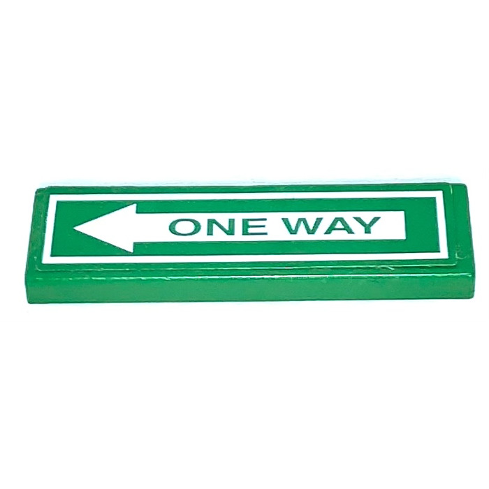 LEGO Green Tile 1 x 4 with One Way Sign Sticker (2431) | Brick Owl ...