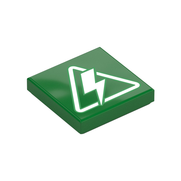 LEGO Tile 2 x 2 with Warning Triangle and Lightning with Groove (3068 ...