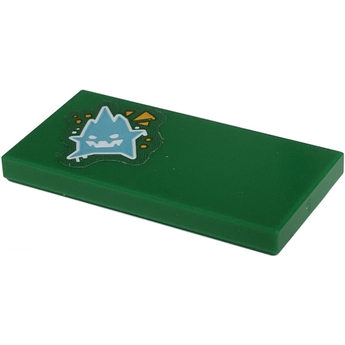 LEGO Green Tile 2 x 4 with Angry Crystal Creature Sticker (87079 ...