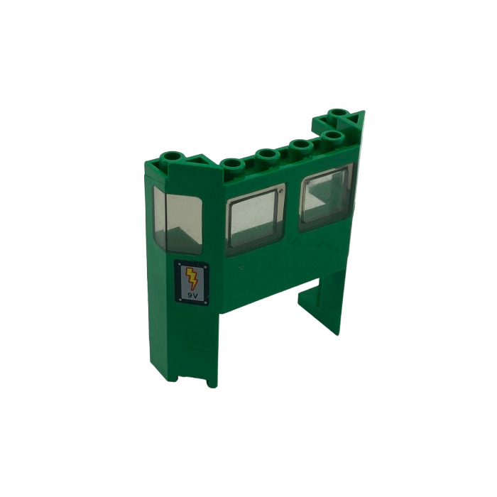 LEGO Green Train Front 2 x 6 x 5 with '9V' and Electric Lightning Bolt ...