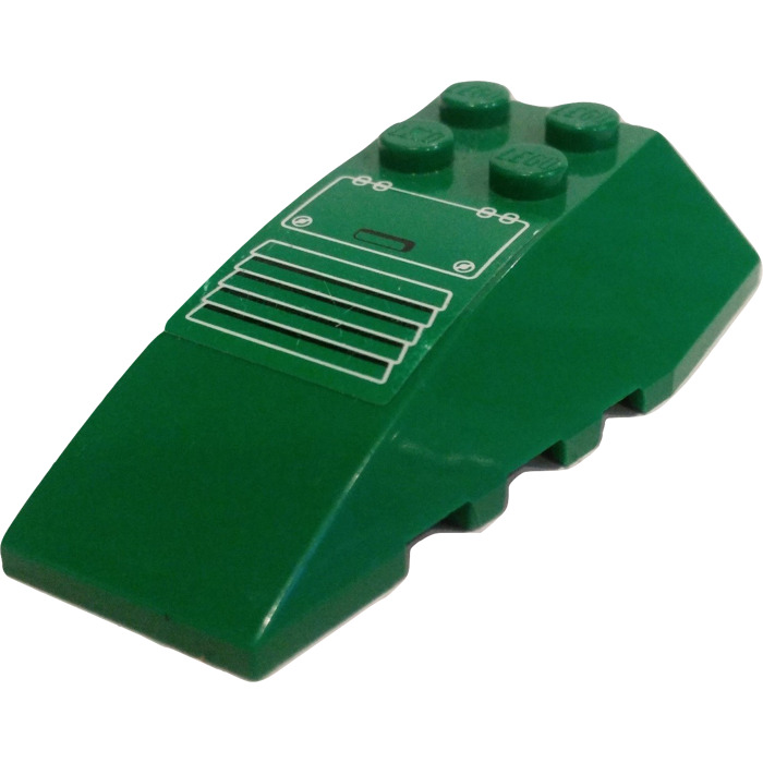 LEGO Green Wedge 6 x 4 Triple Curved with Vents and Hatch Sticker ...