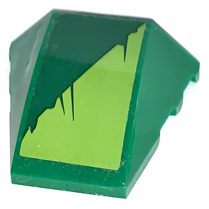 LEGO Green Wedge Curved 3 x 4 Triple with Lime and Green Triangles with ...