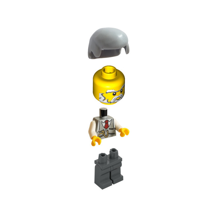 LEGO Grey hair man with tie Minifigure | Brick Owl - LEGO Marketplace
