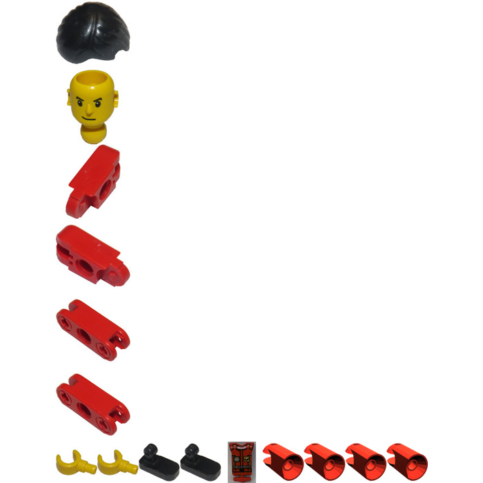 LEGO Guy in Red Overalls Technic Figure without Stickered Legs | Brick ...